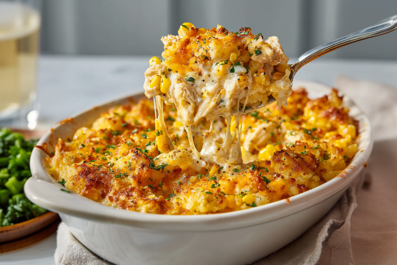 Creamy Cheddar Chicken & Corn Hashbrown Casserole Recipe 🧀 - I like recipes